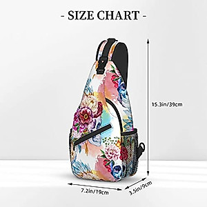 Sling Bag for Men Women, for Sugar Skull Mexcian Pattern, Shoulder Backpack Chest Bags