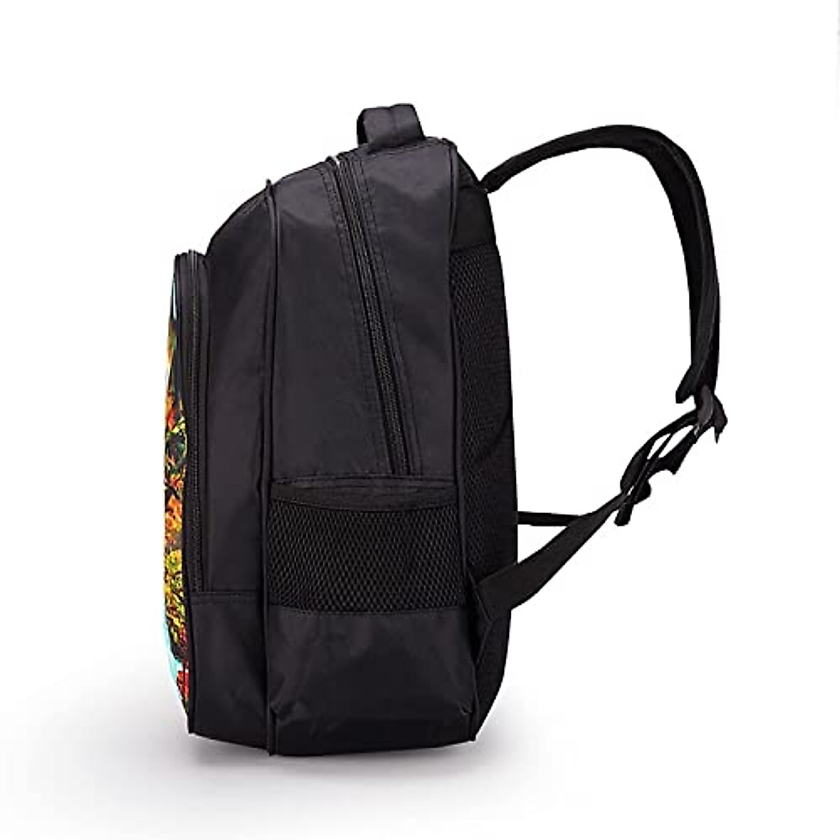 Soniccc Backpack Travel Bag Daypack Hedgehog Shoulder Bag with Side Pockets (balck, s)