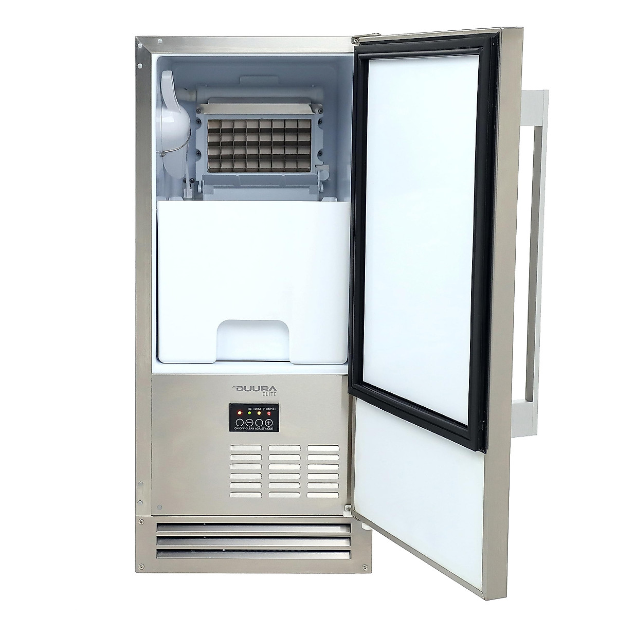 DUURA Elite Outdoor Built-in Ice Maker in Stainless Steel | Large Clear Ice Cubes, 25 lbs. Freezer Storage, Under Counter or Cabinet | Ice Machines, Commercial, for Home Kitchen