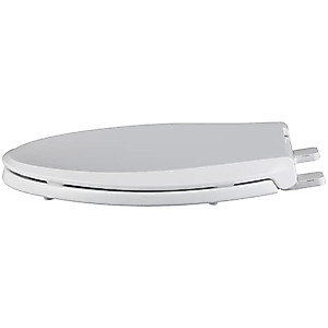 Geiweet elongated Toilet Seat with Cover,Quiet and slowly close,Easy to install and disassemble,Easy to clean,Durable plastic,Standard extended toilet,White