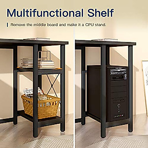 Coleshome 55" L Shaped Computer Desk with Storage Shelves, Gaming L Desk, Writing Workstation for Home Office, Space-Saving Corner Table, Easy to Assemble, Black