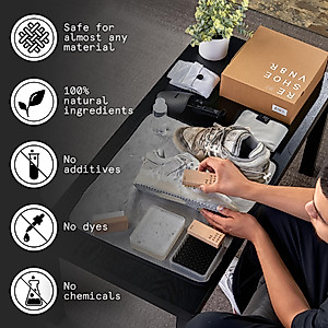 Reshoevn8r Shoe Cleaner Sneakers Kit, Signature Kit - Sneaker Cleaner for Suede Canvas Leather Mesh Knit Nubuck Shoes - 4oz Cleaning Solution & Conditioner, 2 Shoe Trees, 3 Brushes & Microfiber Towel