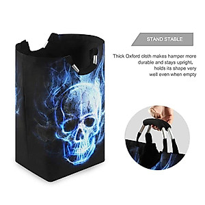 Sletend Skull Large Laundry Basket with Handle Foldable Durable Clothes Hamper Laundry Bag Toy Bin