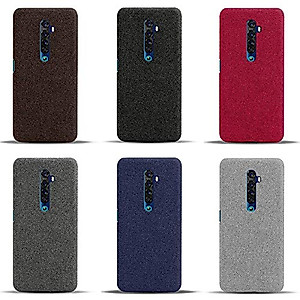 Grandcase Oppo Reno2 Case,Ultra-Thin Felt Cloth Anti-Fingerprint Shock Absorber Protective Cover for Oppo Reno2 6.5" -Blue