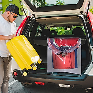 Huhumy 24 Pcs Heavy Duty Garment Moving Bags 24'' x 40'' Large Moving Bags to Transport Clothes Without Folding, Water Resistant, Ideal for Outerwear Jackets Shirts Drawstring Garment Storage Bags