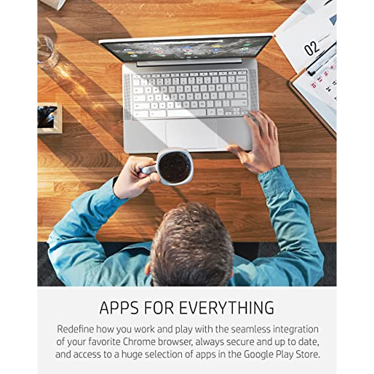 HP Chromebook HD Laptop, Intel Dual-core Celeron Processor, 4GB RAM, 32GB eMMC, Chrome OS, (Renewed), Ceramic white, 14-14.99 inches