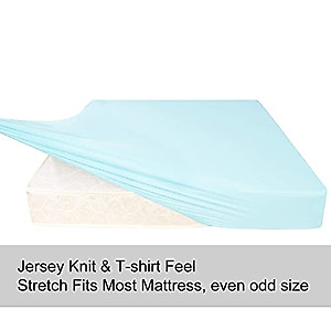 California King Size Fitted Sheet Only - 4-Way Stretch Snug Fit, Wrinkle Free & Stay in Place, No More Slipping Off for Mattress, Soft & Comfortable - Baby Blue,California King
