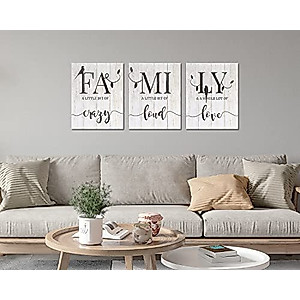 ARTINME Decorative Farmhouse Home Wall Decor Set of 3 - Rustic Family Signs Wall Art with Frames for Bedroom, Living Room, Home Wall Decor (12"x15",Set of 3)