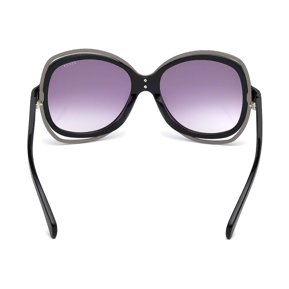 Emilio Pucci EP0056 Sunglasses - Shiny Black Frame, Gradient/Mirror Violet Lenses, EP00565701Z