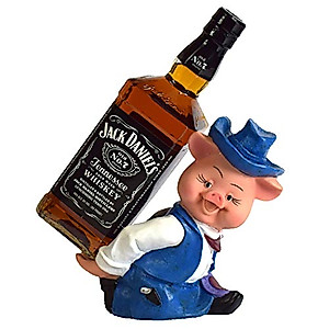 VadiDra Wine Bottle Holder, Animal Wine Holder Stand, Pig Figurine Statue Decor for Home and Kitchen, Gift Ideas for Wine Lovers