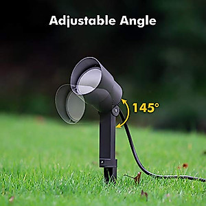LUTEC Light Outdoor Spotlight, LED Landscape Lighting, Waterproof Outdoor Spotlight, 145°Adjustable, 6W 389 Lumens 3000K, Spot Lights for Yard Garden Driveway Porch Walkway Pool Patio