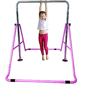 JungleKids Expandable Gymnastics Bars Junior Training Kip Bar Adjustable Height Horizontal Bars Children Folding Training Monkey Bars Child Gym Climbing Tower Playground Balance Bar for Kids Gymnasts