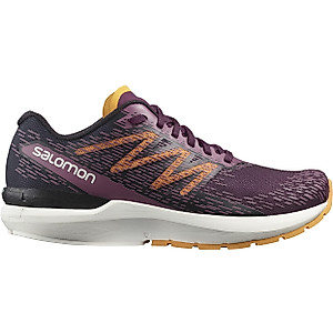 Salomon Women's Sonic 5 Balance W Trail Running Shoe, Grape Wine/Black/Blazing Orange, 7.5
