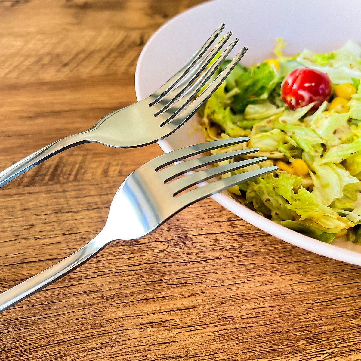 DAFU 18/10 Stainless SteelCake Cutting Set Mirror Polished Dishwasher Safe - Pack of 12 （Silver 8 Inches）