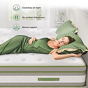 Novilla King Size Mattress, 12 Inch Hybrid Pillow Top King Mattress in a Box with Gel Memory Foam & Individually Wrapped Pocket Coils Innerspring for a Cool & Peaceful Sleep