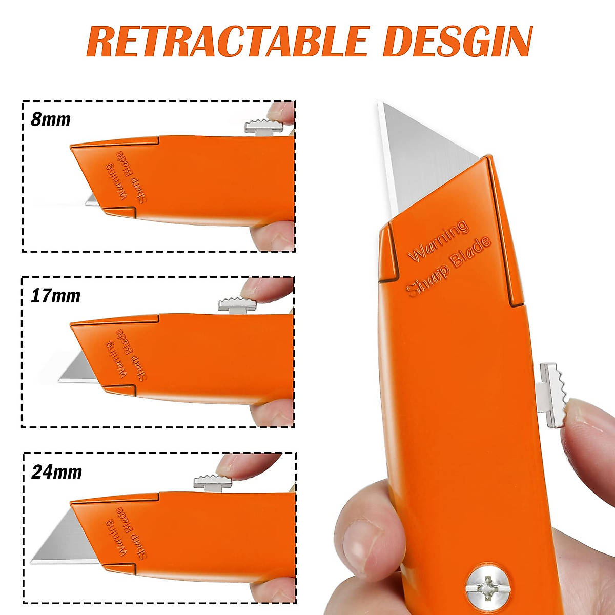 DIYSELF 1 Pack Box Cutter Retractable | Utility Knife Box Knife Retractable with 10 Blades | Exacto Knife Razor Knife | Box Opener for Cardboard, Carton | Cutter Knife | Cuchillas de Trabajo (Pink)