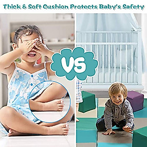 Costzon Toddler Foam Play Mat, Foldable Baby Crawling Mats 58-Inch Square Soft Non Skid Baby Daycare Floor Mat, Thicken Waterproof Memory Activity Play Mat for Home, School, Kindergarten or Nursery