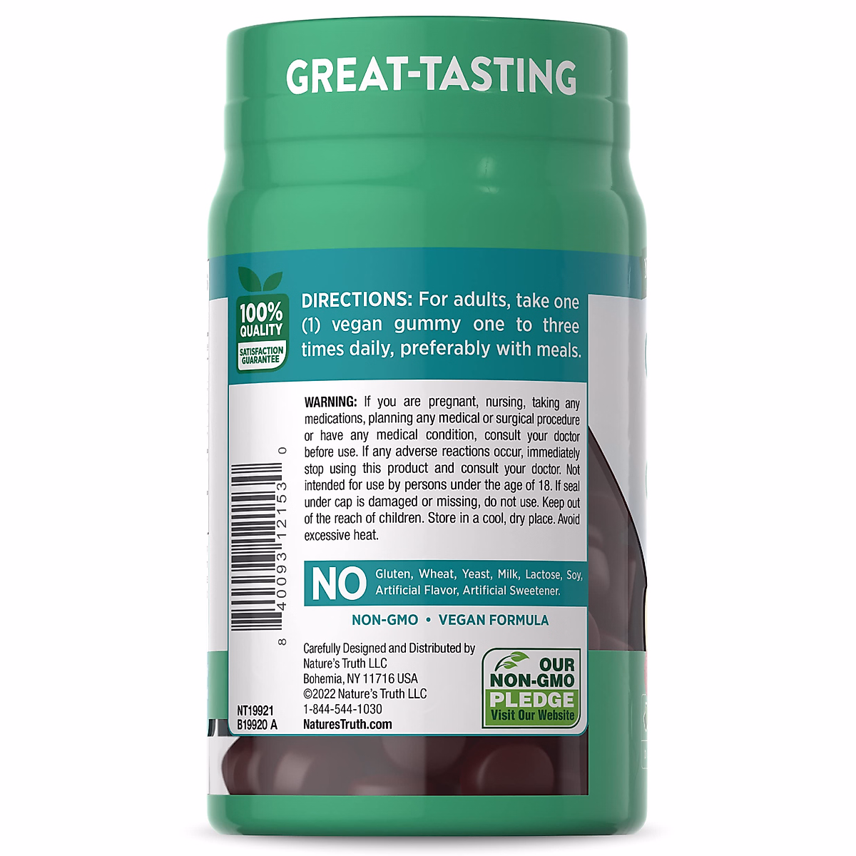 Nature's Truth Ginkgo Biloba Gummies | 100mg | 50 Count | Peach Raspberry Flavor | Vegan, Non-GMO & Gluten Free Extract Supplement