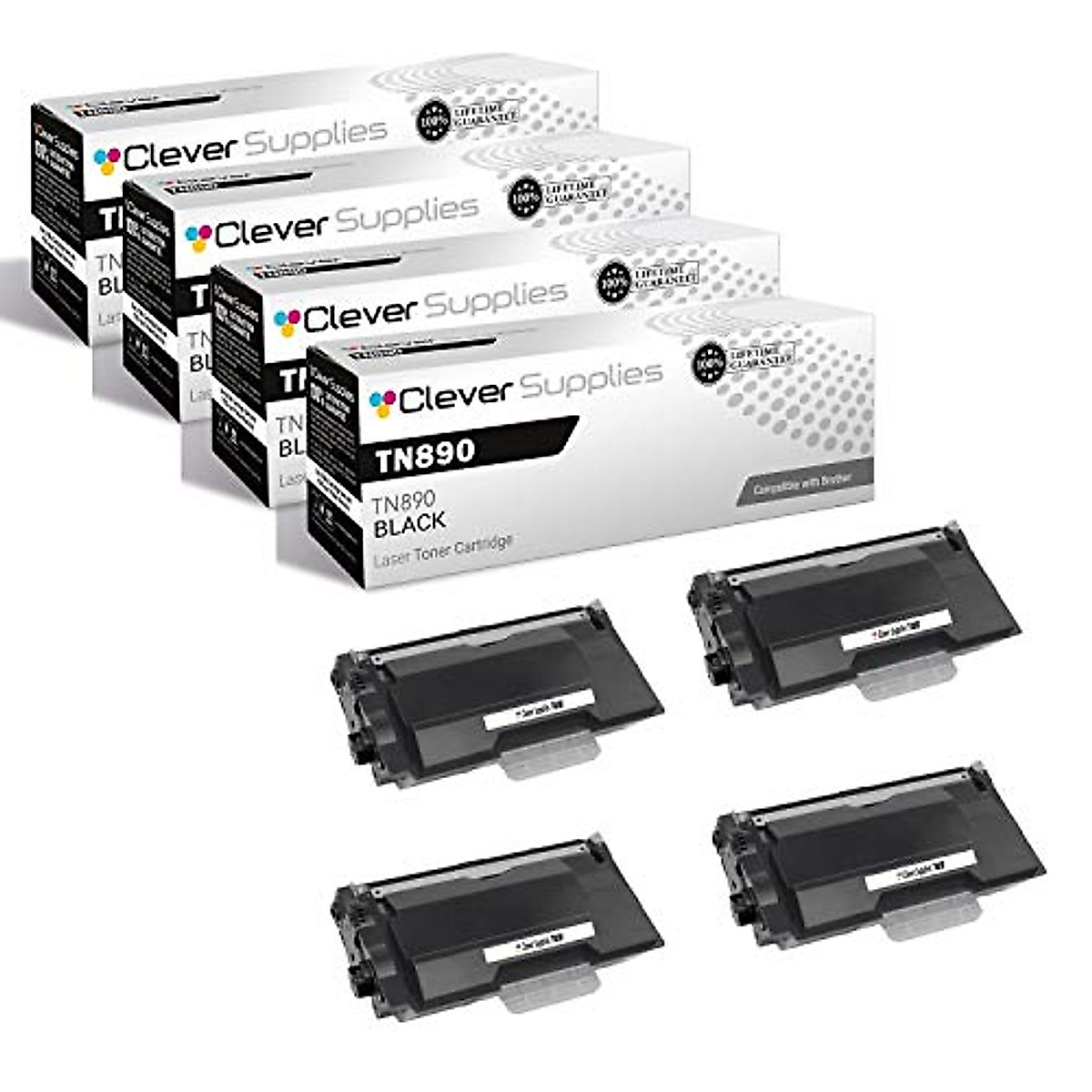CS Compatible Toner Cartridge Replacement for Brother TN890 TN890 Black HL-L6400DW HL-L6400DWG HL-L6400DWT HL-L6400DWX MFC-L6900DW MFC-L6900DWG MFC-L6900DWX Toner Cartridge 4 Pack