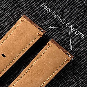 Galaxy Watch 46mm Band 2 Pack, Compatible with Samsung Galaxy 46mm Watch Bands, Width 22mm Watch Band Quick Release Leather Straps Unisex size (Black+Brown)