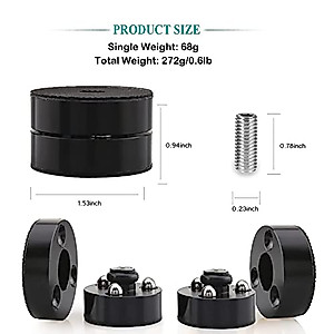 Audiocrast 4PCs HiFi Speaker Isolation Feet Shock Absorber Pads IF4023B Black Stand Feet 40×23mm Aluminum Vibration Dampener with Balls for Audio Speaker Subwoofer CD DVD Amplifier Turntable DAC