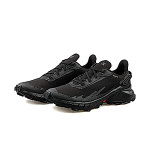 Salomon Men's Alphacross 4 GTX Trail Running Shoe, Black, 13