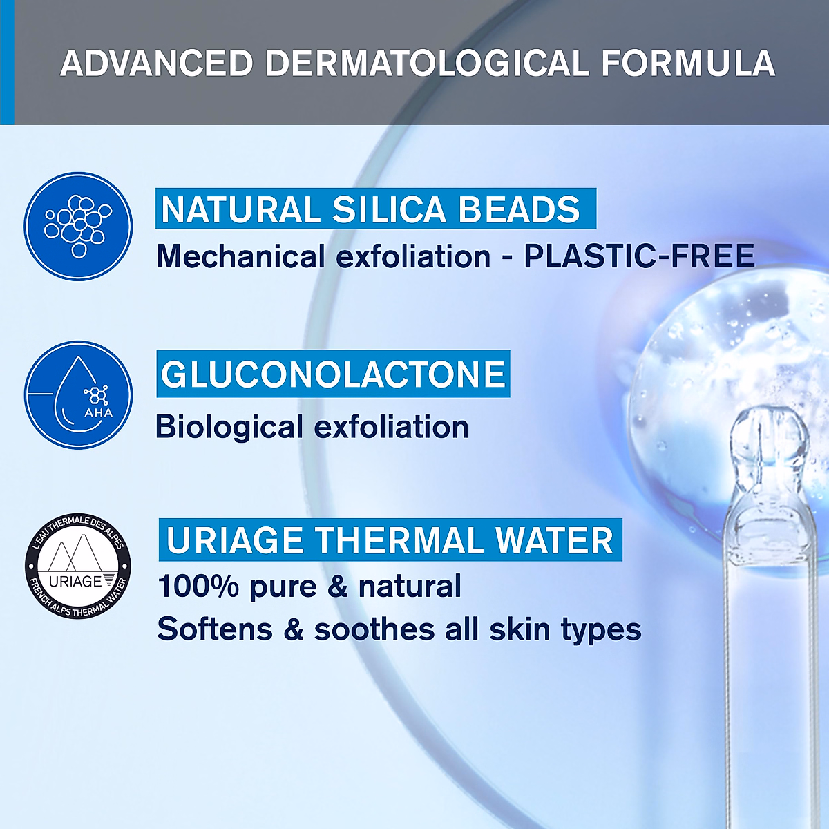 URIAGE Body Scrubbing Cream| High-Tolerance Exfoliating Treatment that Effectively Eliminates Dead Skin while Softening and Hydrating | Scrub for All Skin Types, even Dry & Sensitive Ones, 6.8 Fl Oz