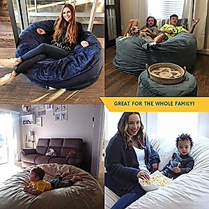 ULTIMATE SACK Bean Bag Chairs in Multiple Sizes and Colors: Giant Foam-Filled Furniture - Machine Washable Covers, Double Stitched Seams, Durable Inner Liner. (6000, Grey Suede)