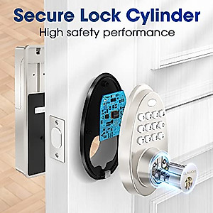 ELAMOR Keyless Entry Door Lock, Electronic Keypad Deadbolt, Auto Lock, 50 User Codes, Backlit Keypad & Easy Installation, Security IP54 Waterproof, Smart Lock for Front Door, Home, Apartment - M30 SN