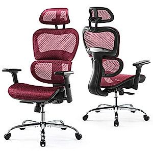 Ergonomic Office Chair,Large High Back Office Chairs Ergo3D Rolling Desk Chair with 4D Adjustable Armrest,3D Lumbar Support,Adjustable Headrest,Breathable Mesh Computer Gaming Executive Swivel Chairs