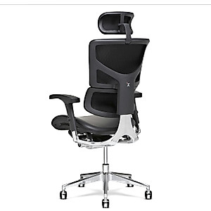 X-Chair X4 High End Executive Chair, Black Leather with Wide Seat & Headrest - Ergonomic Office Seat/Dynamic Variable Lumbar Support/Floating Recline/Stunning Aesthetic/Perfect for Office or Boardroom