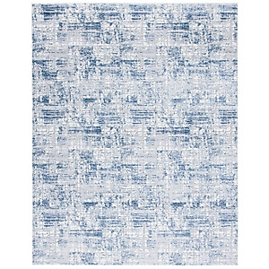 SAFAVIEH Amelia Collection Area Rug - 9' x 12', Navy & Light Grey, Modern Abstract Distressed Design, Non-Shedding & Easy Care, Ideal for High Traffic Areas in Living Room, Bedroom (ALA786N)