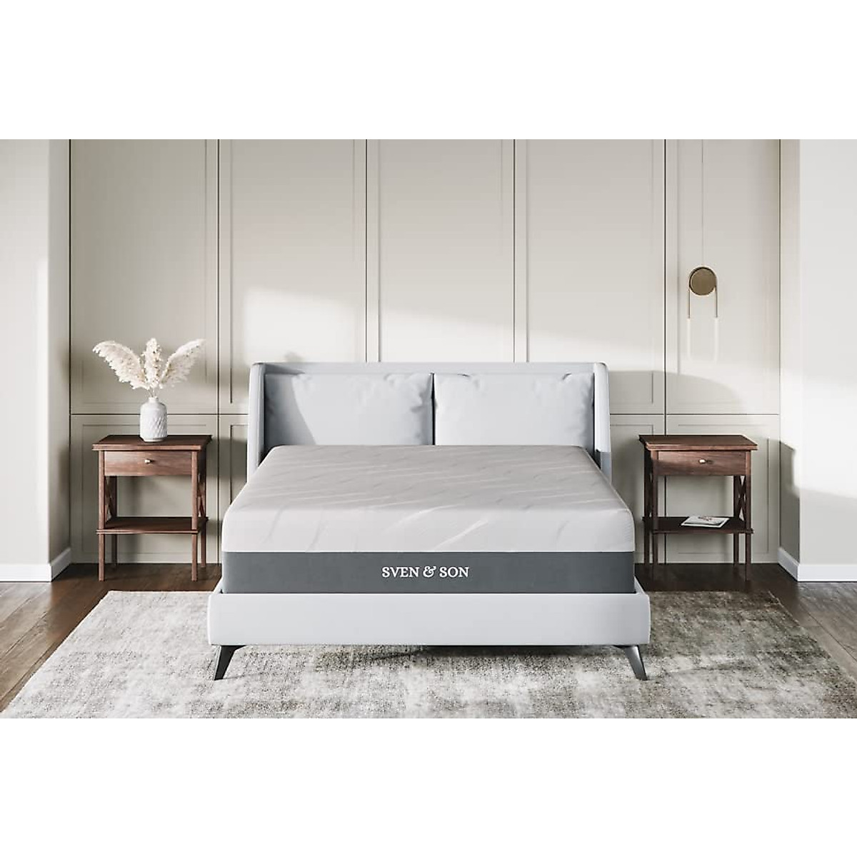 Sven & Son Queen Hybrid Mattress 14" Bamboo Charcoal and Luxury Cool Gel Memory Foam, Motion ISOLATING Springs, Designed in USA(Queen, Mattress Only 14")