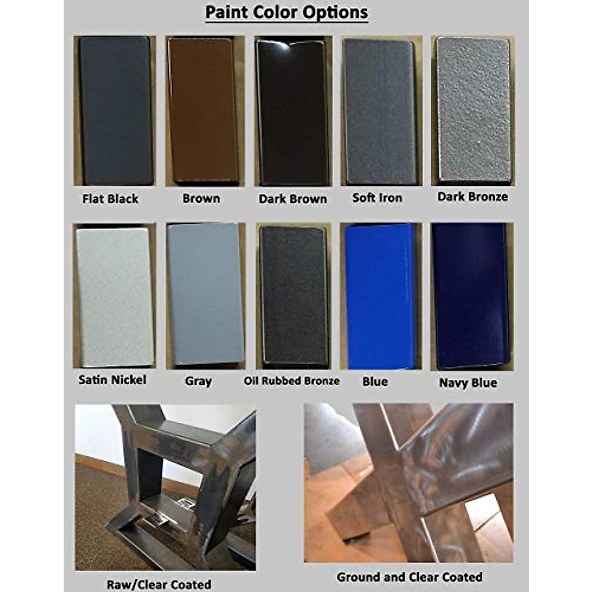 Metal Table Legs, Rectangular Columns Style - Any Size and Color