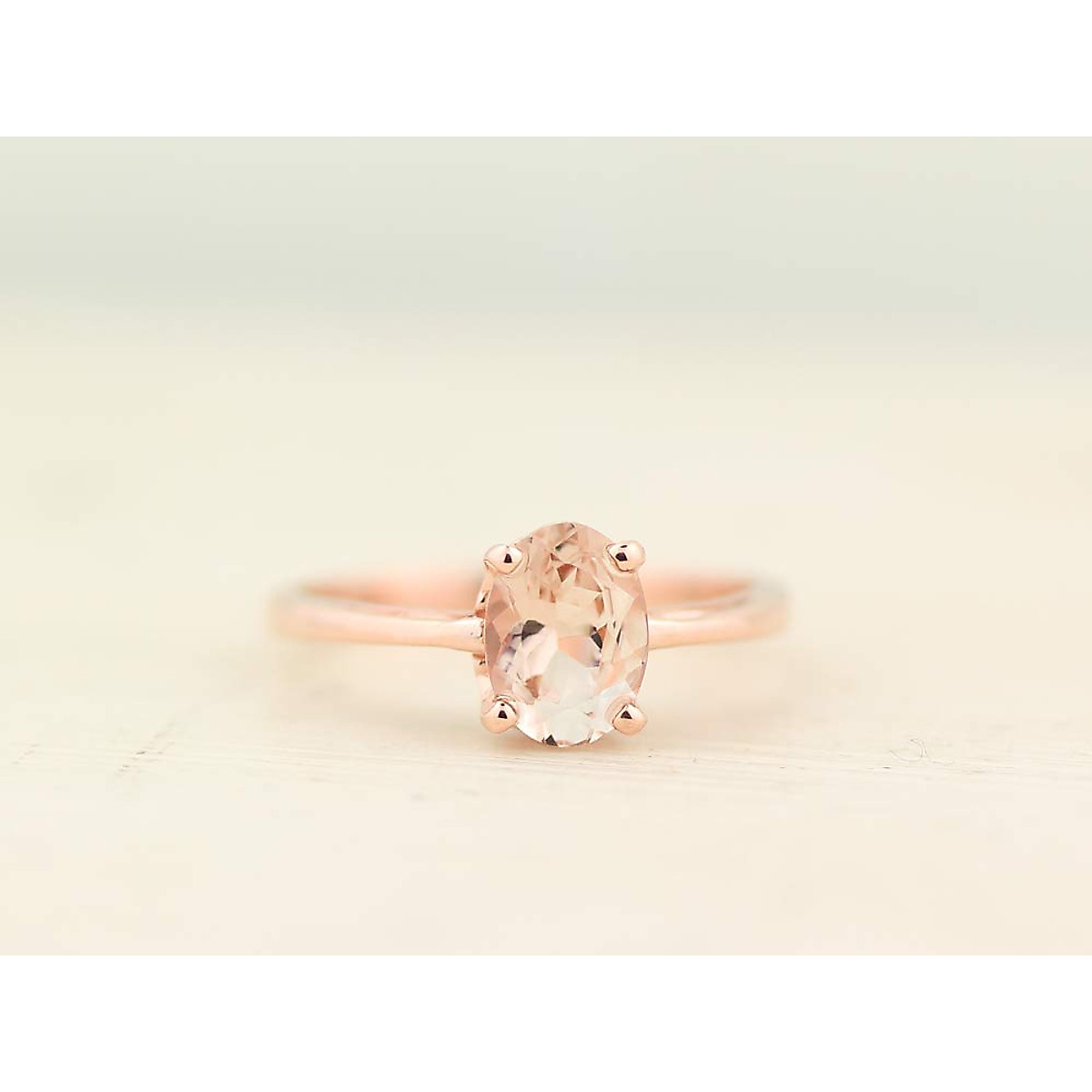 1ct Oval Morganite 14K Rose Gold Ring (6.5)