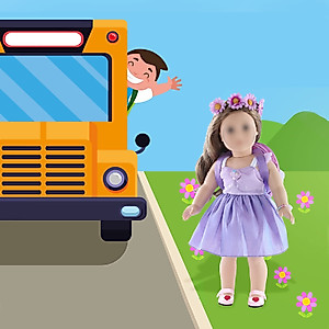 Mskissy American 18 Inch Doll Clothes and Accessories - 2 Mermaid Theme School Daily Dresses for American 18 Inch Girl Doll Including Schoolback，Necklace，Bracelet，Garland，Hairpin，Sunglass etc