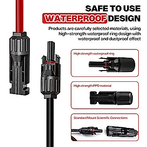 Solar Connector XT60 Extension Cable: 10 Ft Solar Panel to XT60 Adapter Cable, Solar Generator 12AWG, Solar Panels Cable Connector XT60 Connectors, for Portable Power Station,Solar Generator