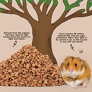 Rubor Hamster Bedding Natural Cork Granule Pet Litter for Hamster Chinchillas Gerbil Mice Degu Small Animals-No-Dust