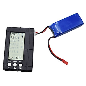 Blomiky 3-in-1 2S-6S Li-Polymer/Li-ion or Li-Fe Battery Balancer Voltage Meter Tester with LCD Display Battery Discharge Test Battery Balancer