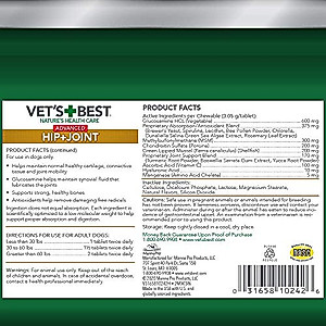 Vet's Best Advanced Hip & Joint Dog Supplements, 90 Chewable Tablets