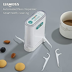 Dental Floss Picks-Floss Dispenser Portable Storage Box Flossers for Adults,More Hygienic,Total 308 Count(White),Floss Pick Holder,with Refill and Floss Travel Case