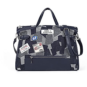 GLITZALL Canvas Tote Bag for Women Large Work Tote and Shoulder Purse Plaid Satchel Handbags