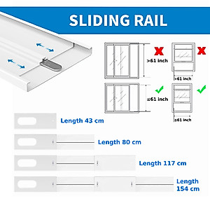 Portable Air Conditioner Window Kit for 15cm/5.9Inch or 13cm/5.1Inch Exhaust Hose with Apartments Coupler Adjustable Window Seal Not Include Exhaust Hose for AC Unit, AC Window Vent Kit