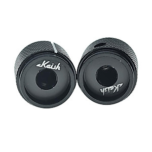 KAISH 2pcs 51/64"(20mm) Diam. Aluminium Potentiometer Knobs 1/4" Universal Metal Pot Control Knobs for Guitar/Bass/AMPS Amplifier/Preamps/Efffect Pedal/Audio Equipments Black with Indicator Line