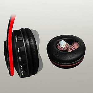 Wireless Headset with Mic, Foldable Bluetooth Headphone with 3.5mm Audio Jack, Built-in Noise Cancelling Microphone, Support for Plug-in Card, for PC, Phone(Black)