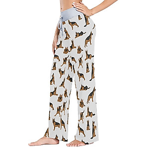 vvfelixl Women's Pajama Pants German Shepherd Dogs Sleepwear Lounge Pajama Bottoms White XL