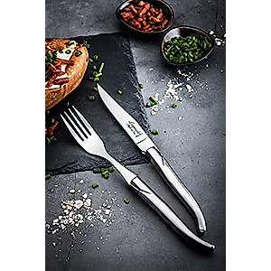 Laguiole Style de Vie Steak Knives, Luxury Line, 6 pieces, Fully Stainless Steel, in giftbox