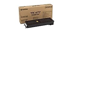 Kyocera 1T02H00US0 Model TK-677 Black Toner Kit For use with Kyocera KM-2540, KM-2560, KM-3040, KM-3060 and TASKalfa 300i Monochrome Multifunctional Printers; Up to 20000 Pages Yield at 5% Coverage