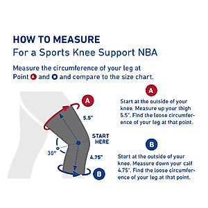 Bauerfeind Sports Knee Support NBA - Officially Licensed Basketball Brace with Medical Compression - Sleeve Design with Omega Gel Pad for Pain Relief & Stabilization (Black, XXL)