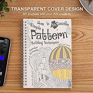 RETTACY Blank Notebook Spiral 3 Pack - A5 Unlined Notebook with Clear Hardcover,100GSM Thick Paper,480 Pages Total,5.7"x 8.3"